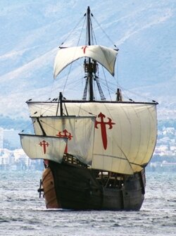 Magellan’s Ship, Trinidad, Sails into Fernandina